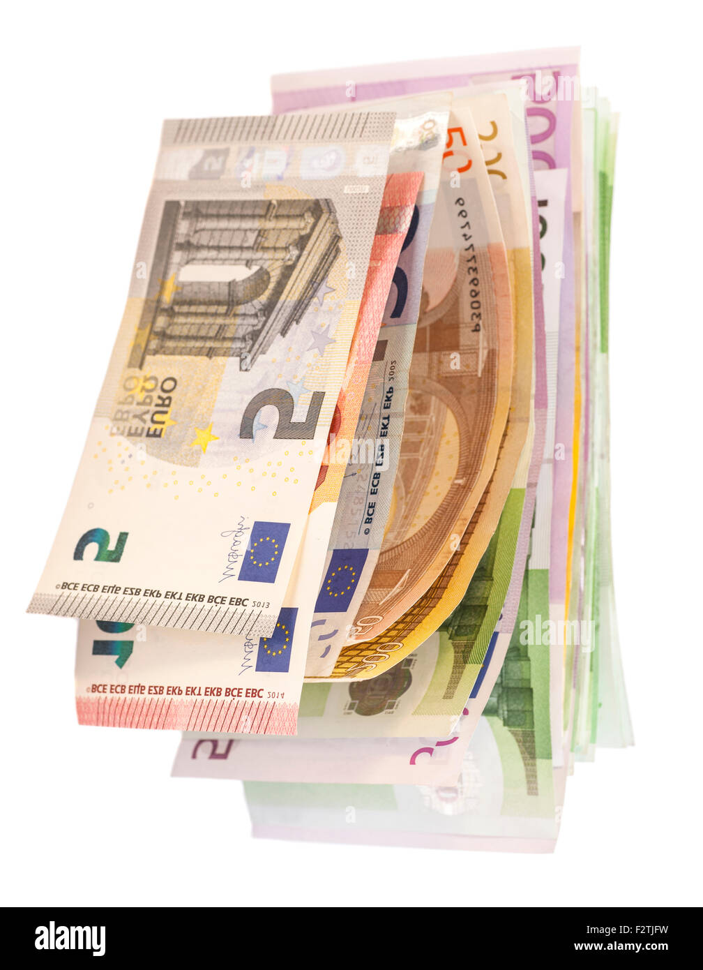 euro banknotes isolated on white background Stock Photo - Alamy