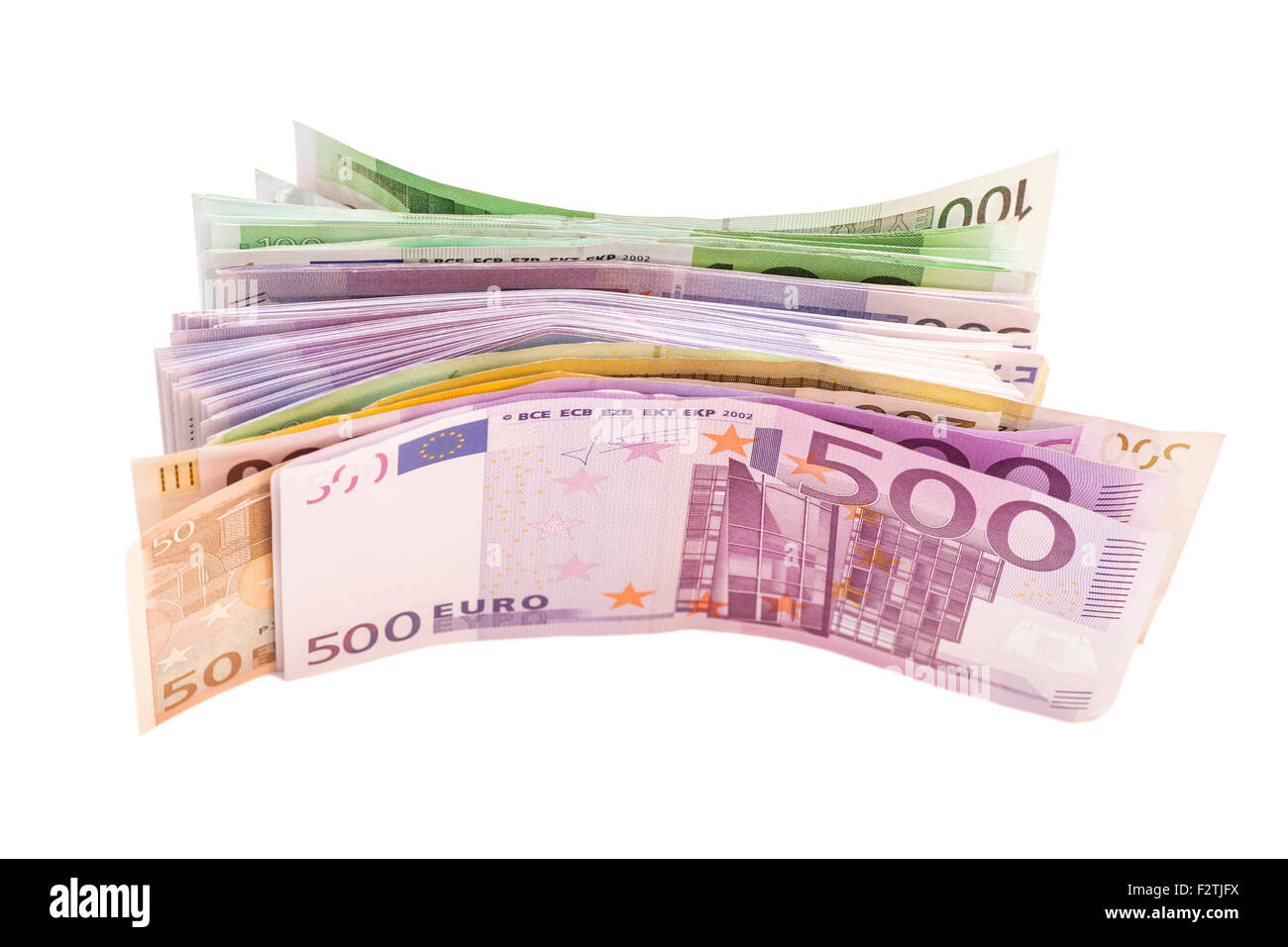 euro banknotes isolated on white background Stock Photo - Alamy