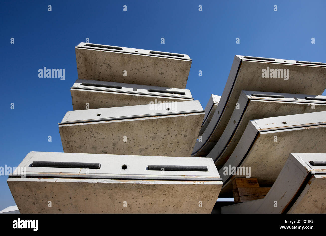 Keystones of an under construction railway. Horizontal Stock Photo - Alamy