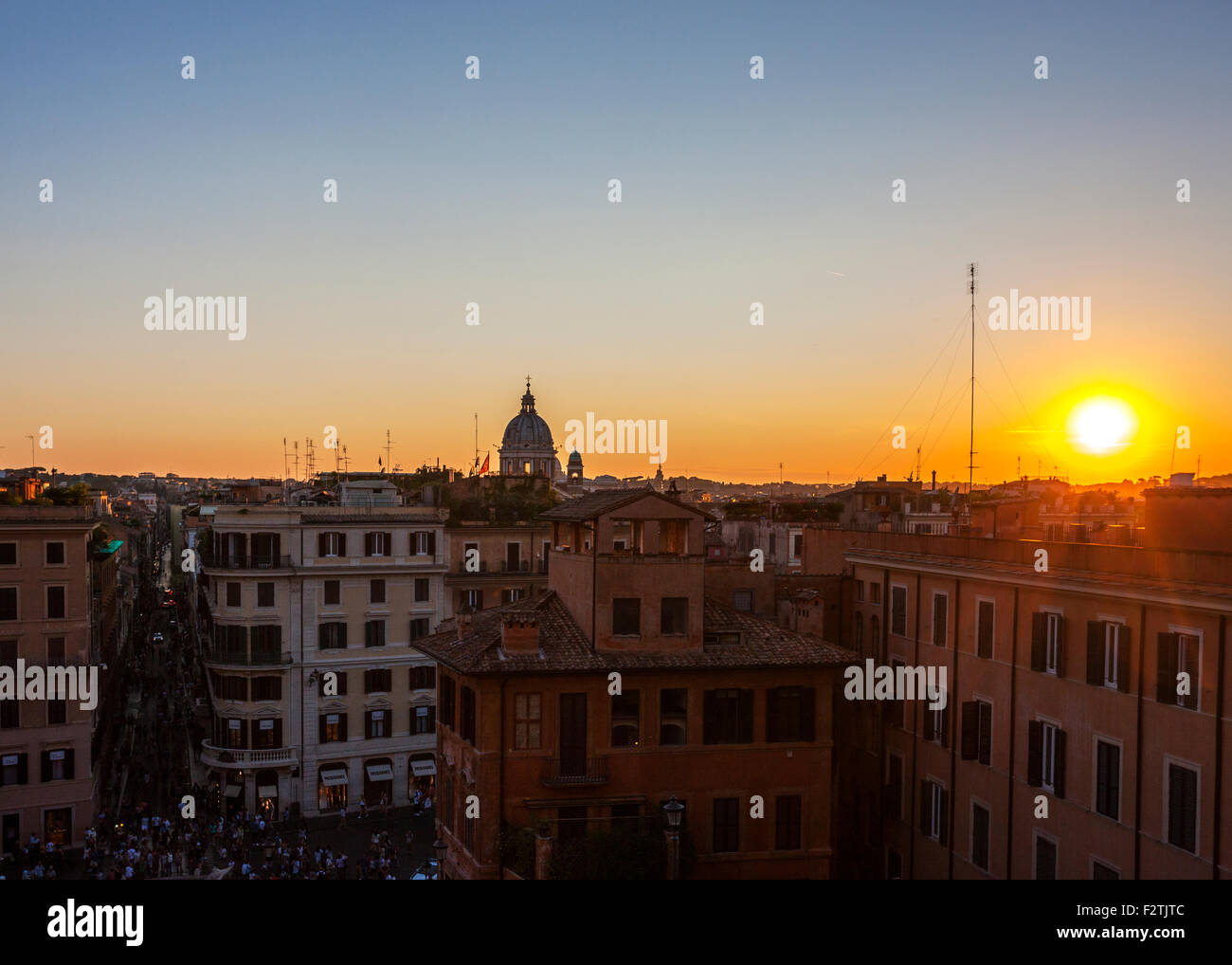 Rome Italy Panorama at sunset Stock Photo - Alamy