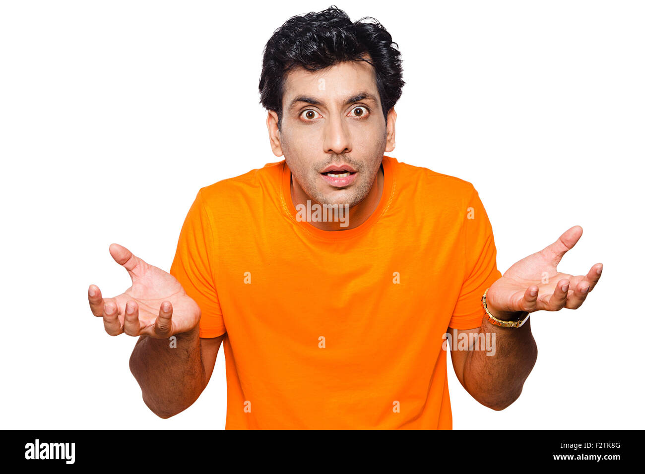 1 indian Adult man Shocking hand gesturing Stock Photo - Alamy
