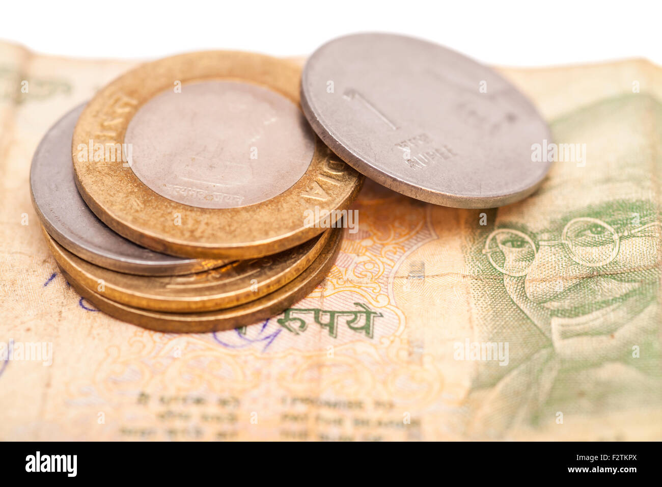 Indian Currency Rupee Notes and Coins Stock Photo - Alamy