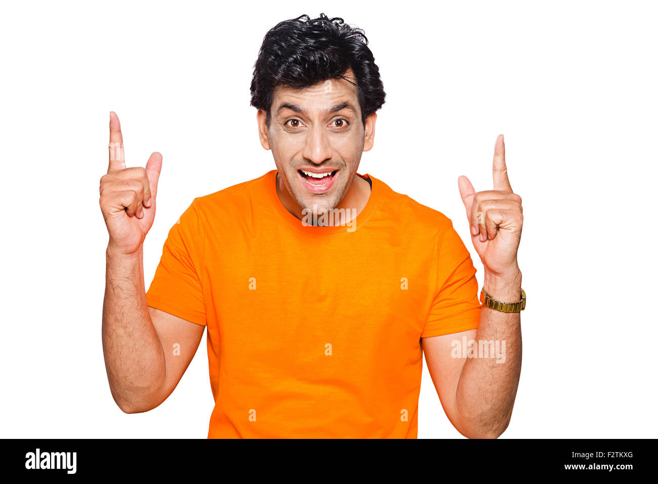 Indian adult man finger pointing hi-res stock photography and images ...