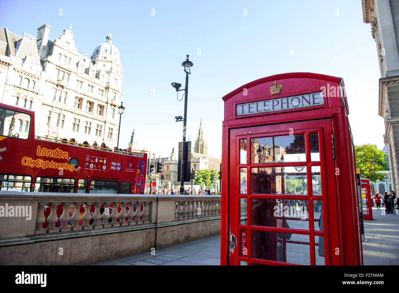 Red Telephone Booth, London City Stock Photo - Alamy