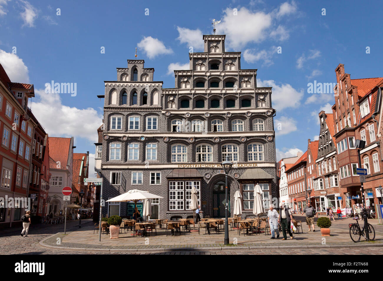 Gabled houses, Platz Am Sande, square in the historic centre, Hanseatic ...