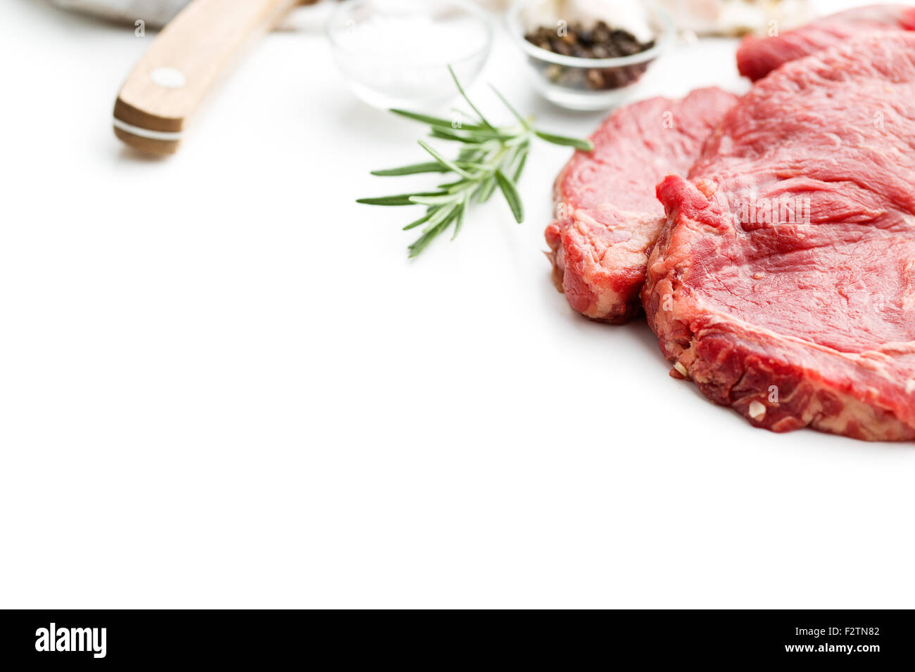 fresh raw beef on white background Stock Photo - Alamy