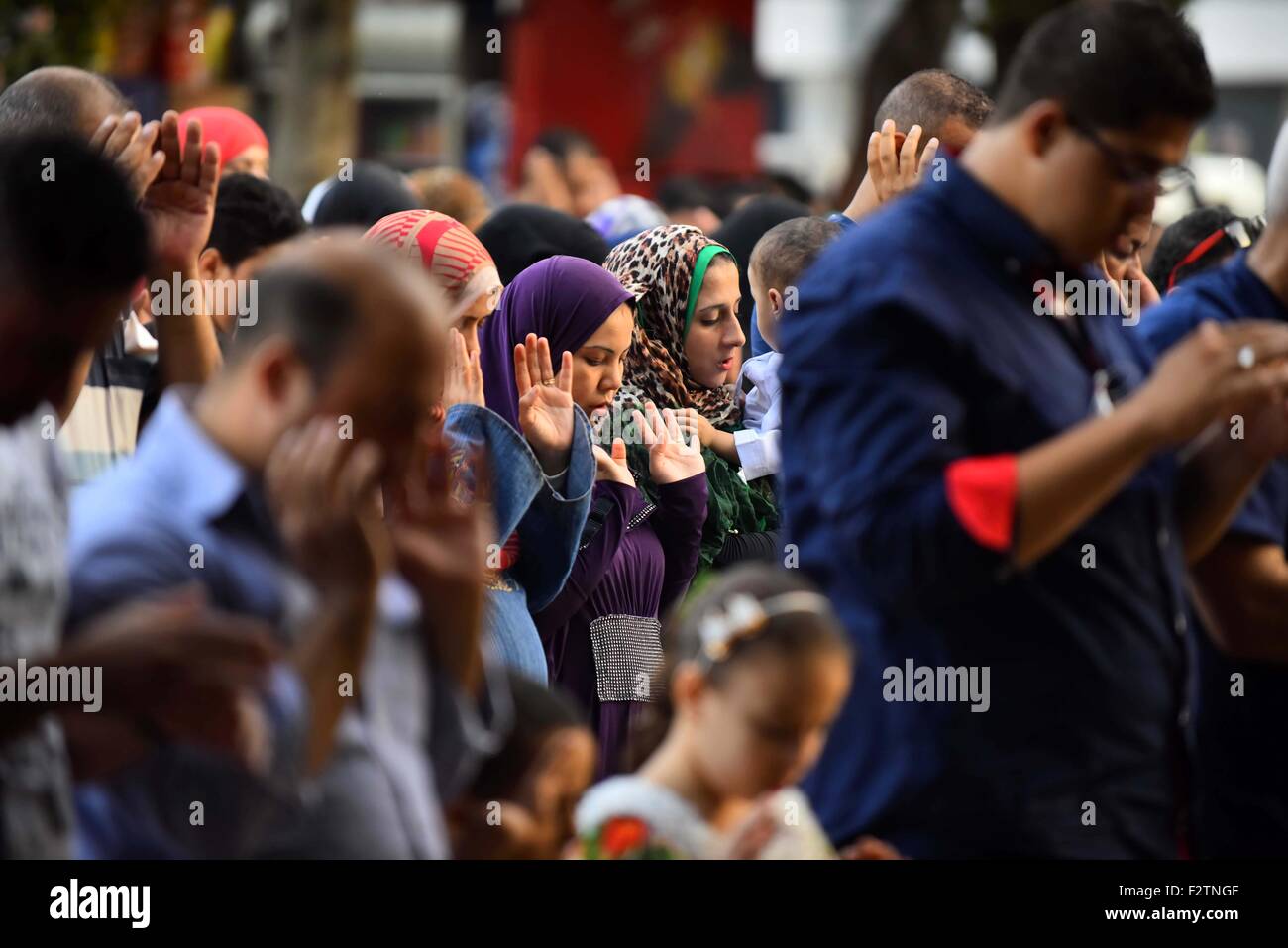 Cairo, Egypt. 9th June, 2014. Egyptian Muslims pray on the first day of ...
