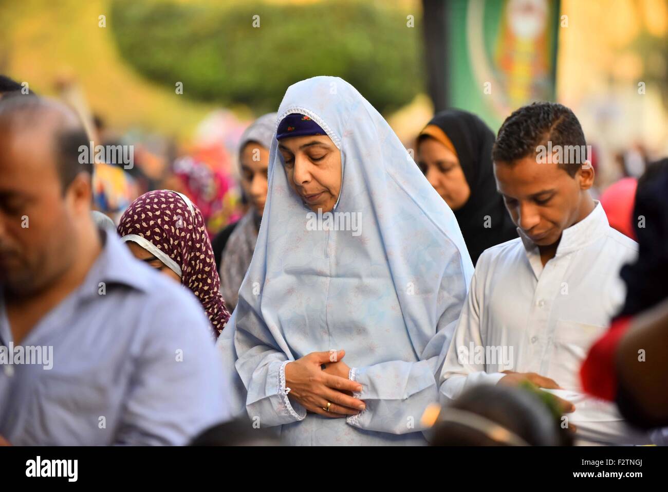 Cairo, Egypt. 9th June, 2014. Egyptian Muslims pray on the first day of ...