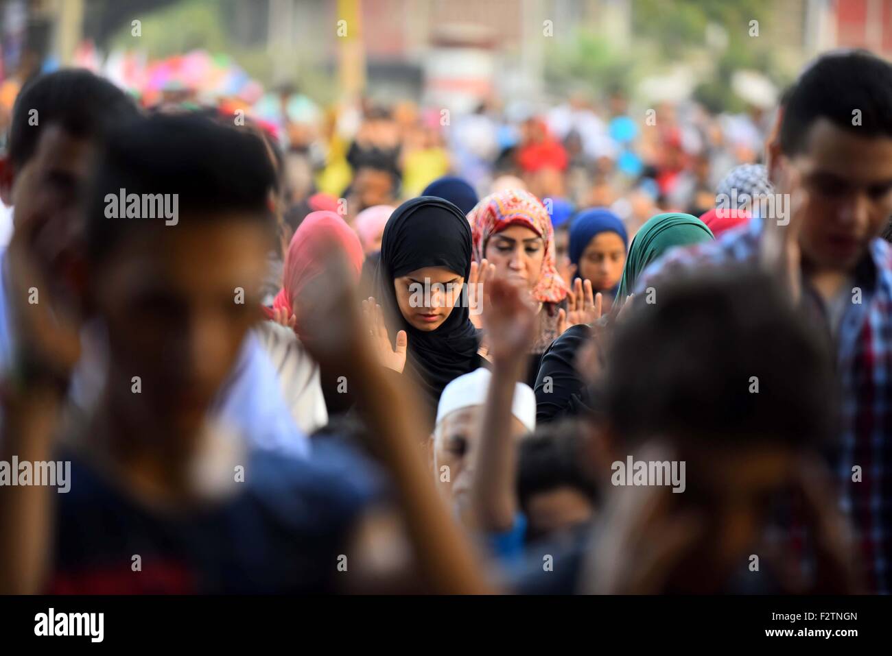 Cairo, Egypt. 9th June, 2014. Egyptian Muslims pray on the first day of ...