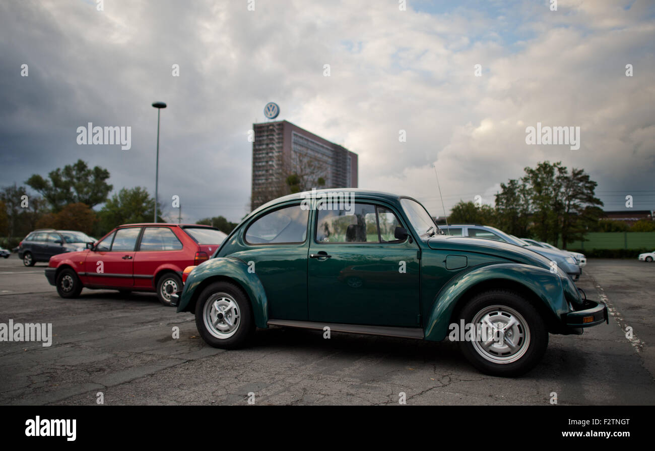 Wolfsburg, Germany. 23rd Sep, 2015. An old VW Beetle in a staff car ...