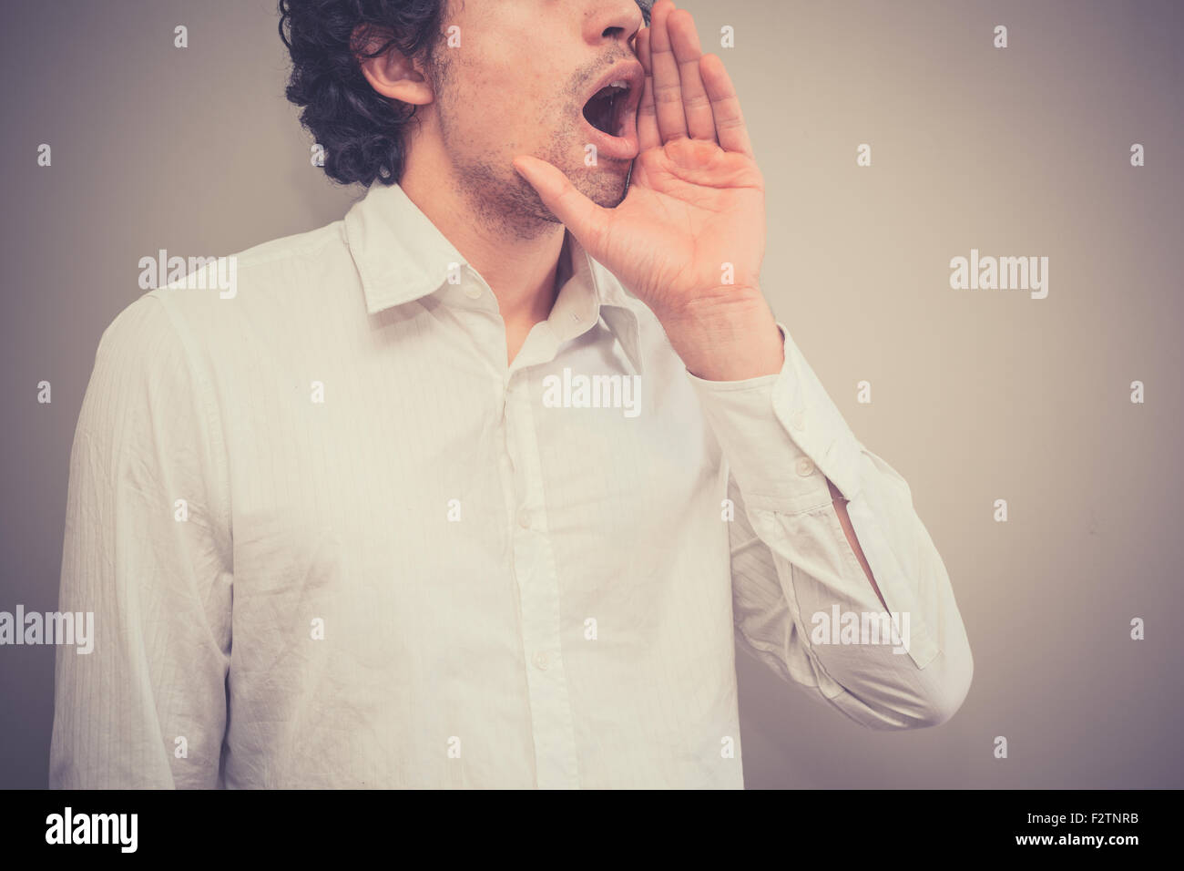 Hand shouting hi-res stock photography and images - Alamy