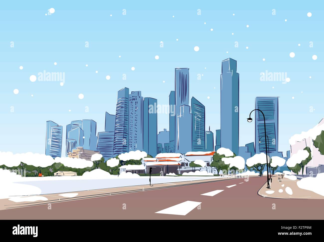 Snow City Singapore Stock Vector Images - Alamy