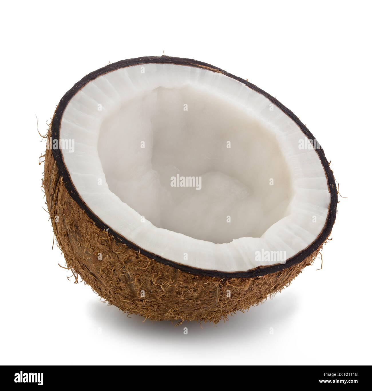 half coconut close-up isolated on a white background Stock Photo - Alamy