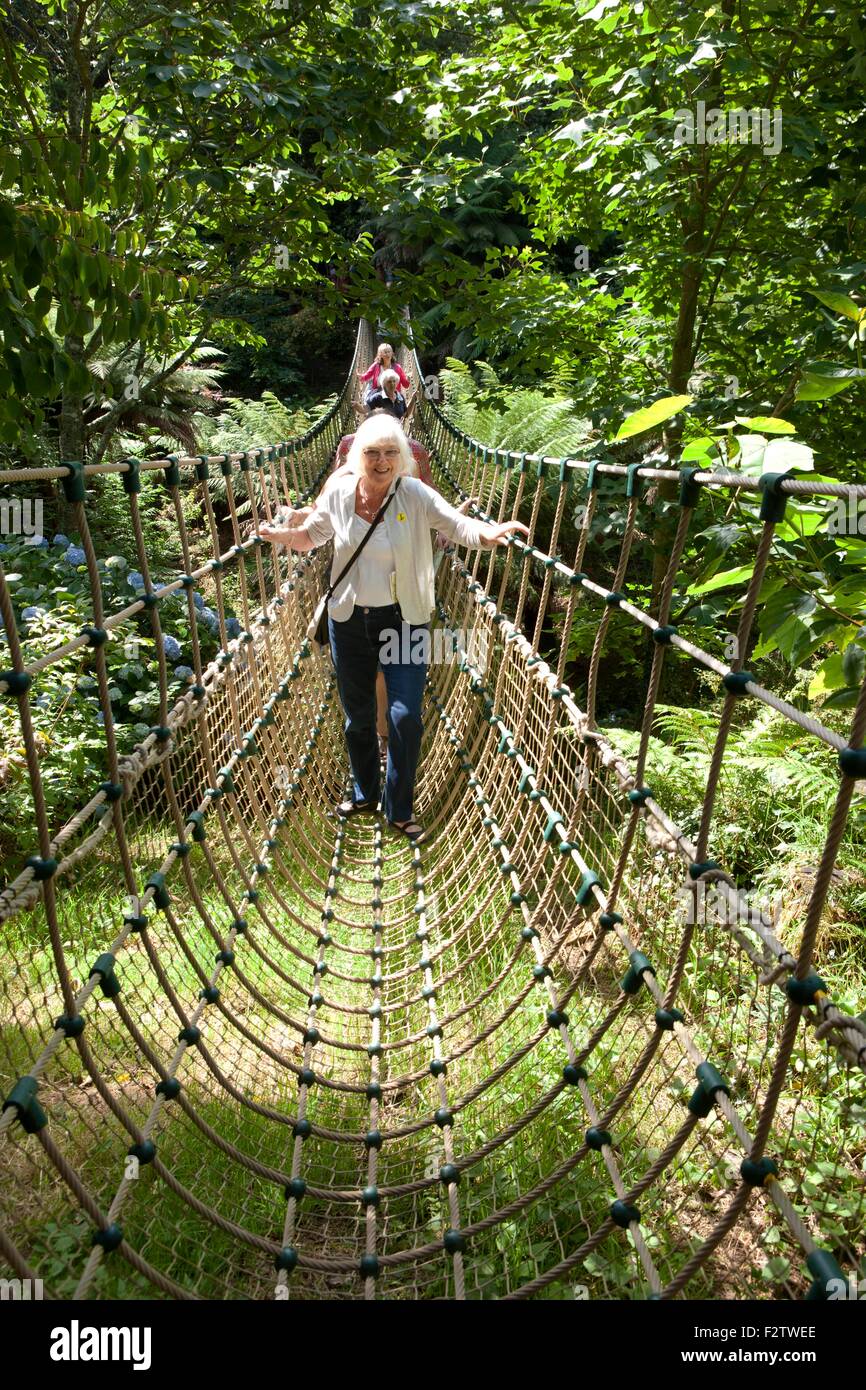 The longest rope bridge in the UK at The Lost Garden's of Heligan near ...