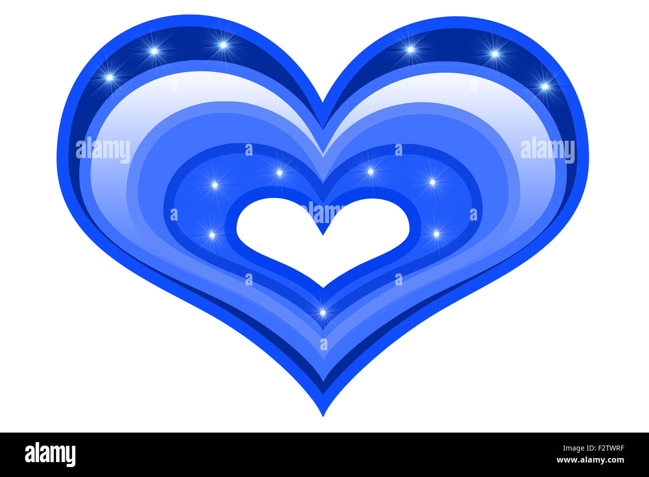 Shiny blue heart hi-res stock photography and images - Alamy