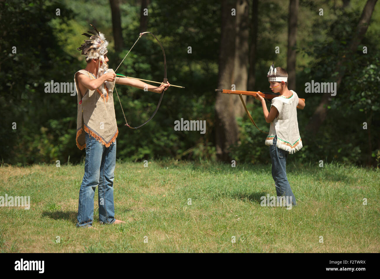 two Indians pointing at each other Stock Photo - Alamy