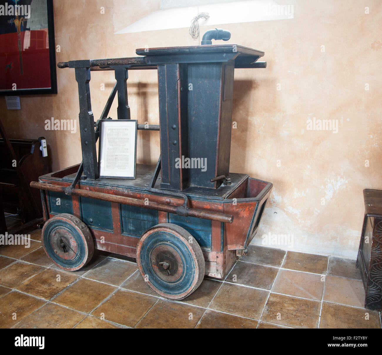 Historic early fire engine water pump St Michael's Church, Aldbourne ...