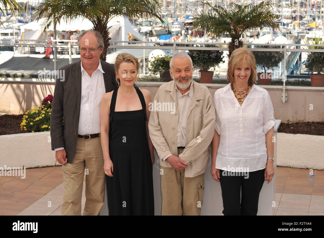 CANNES, FRANCE - MAY 15, 2010: Jim Broadbent (left), Lesley Manville ...