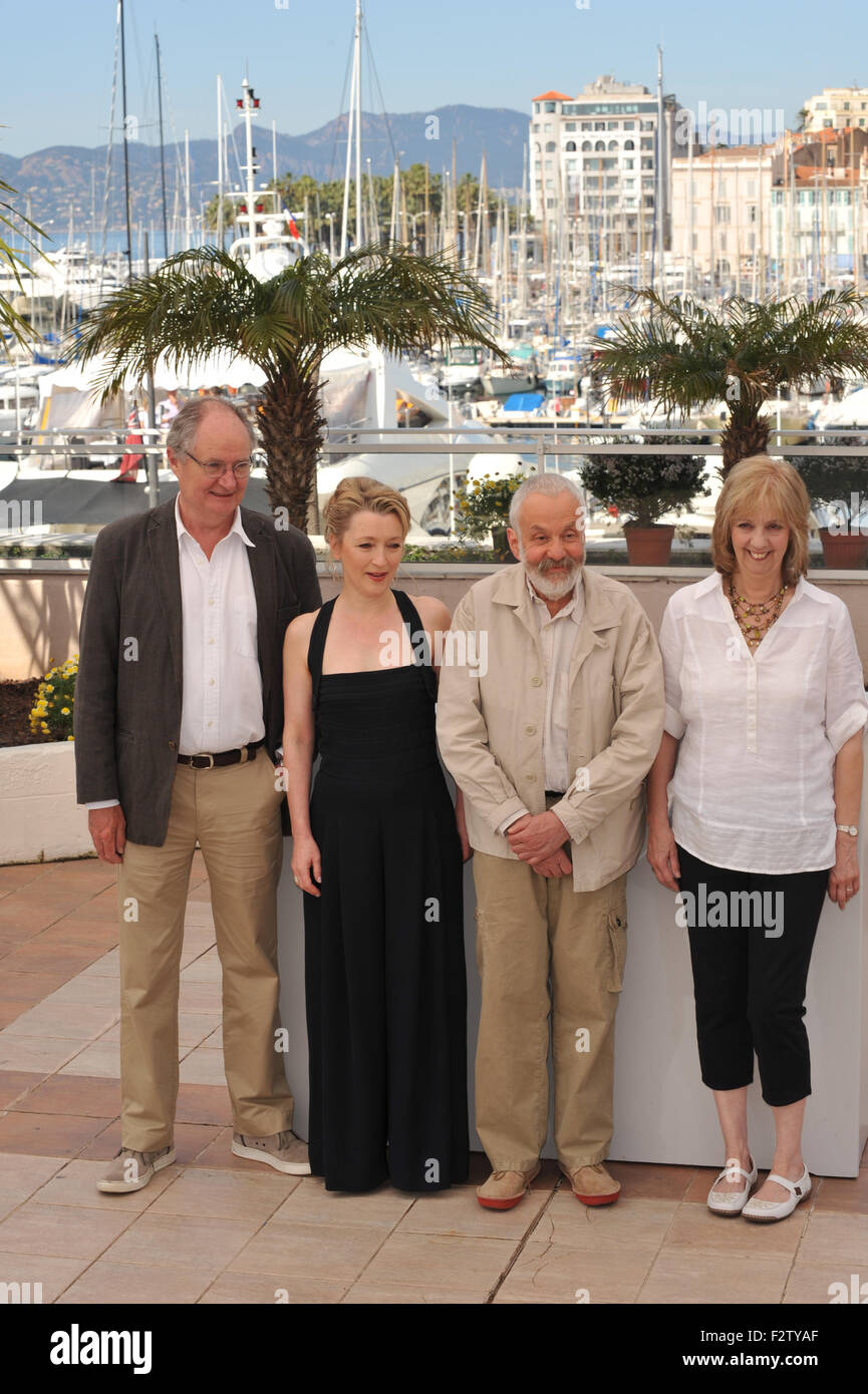 CANNES, FRANCE - MAY 15, 2010: Jim Broadbent (left), Lesley Manville ...