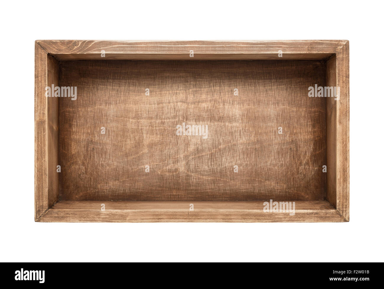 Empty rustic wooden box isolated on white Stock Photo - Alamy