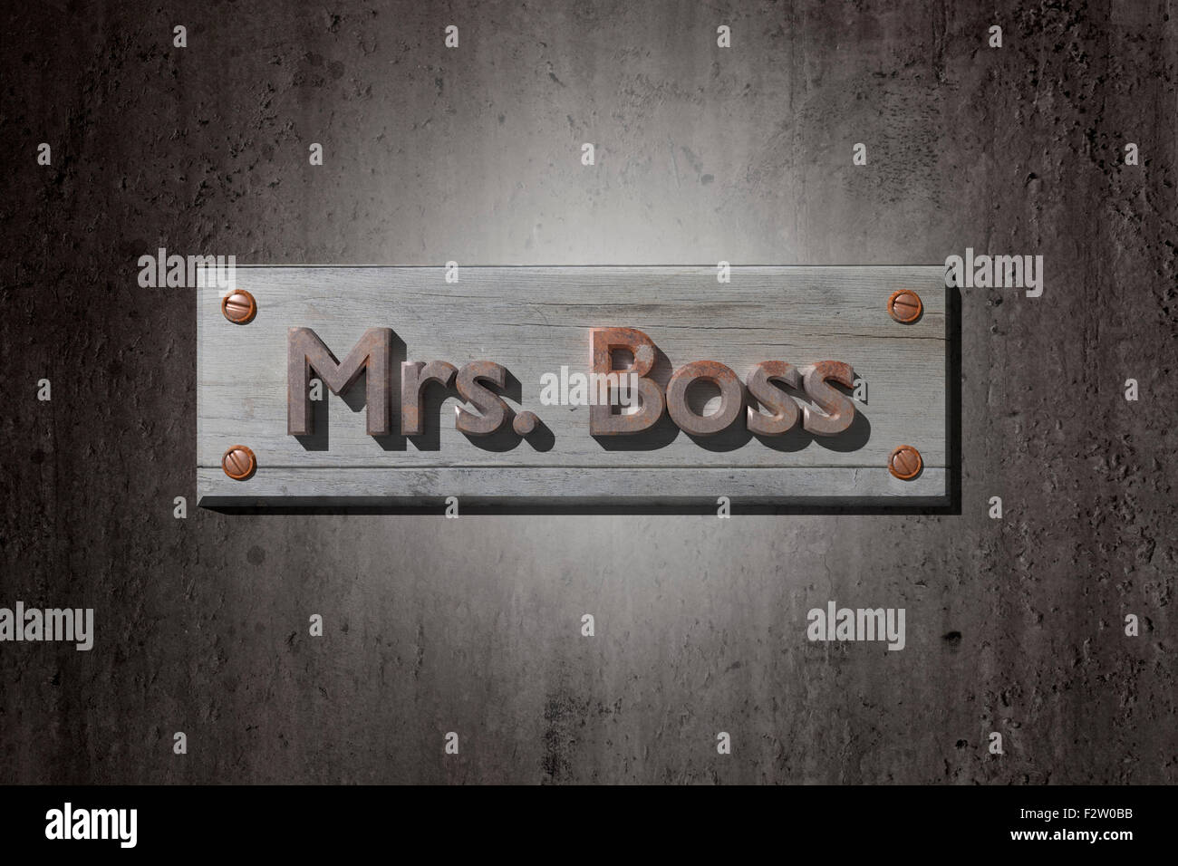 3d rendering of the word mrs boss on a signboard Stock Photo - Alamy