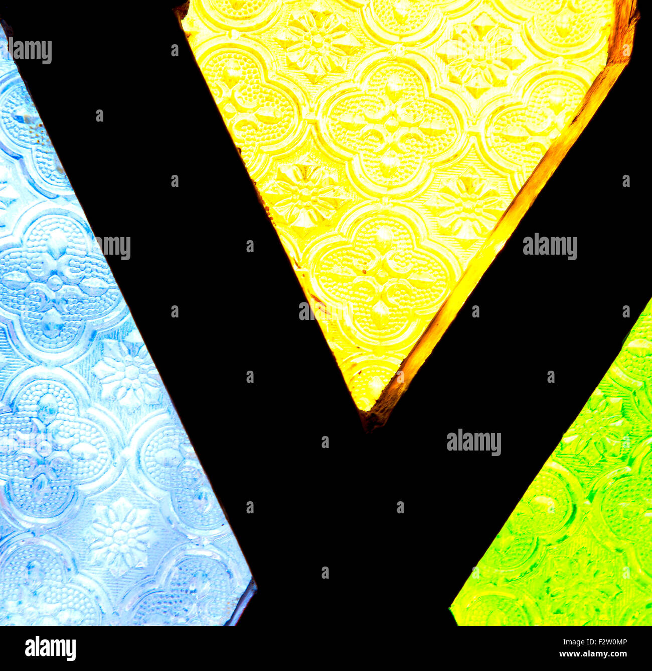 colorated glass and sun in morocco africa window and light Stock Photo ...