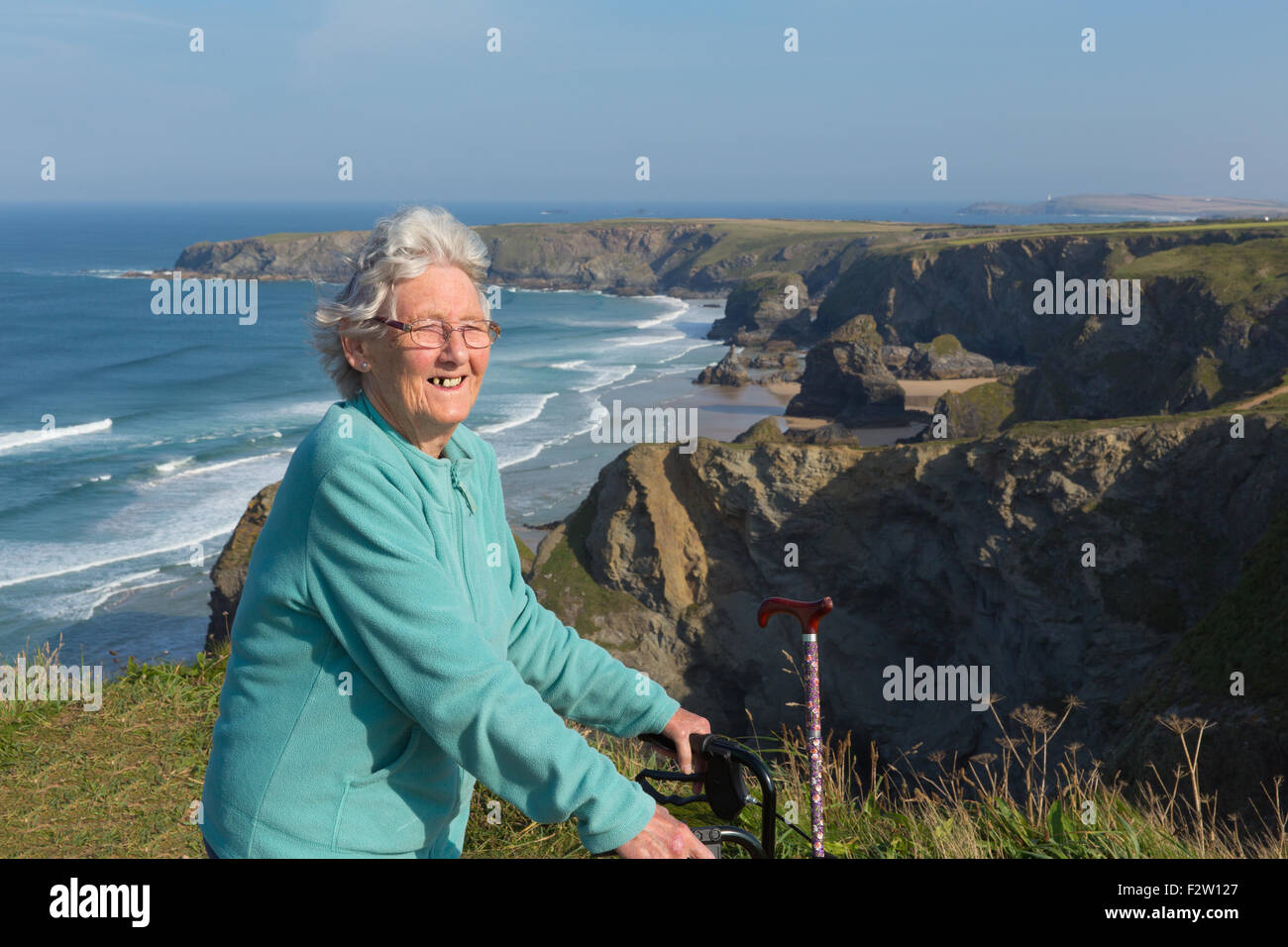 Old lady white hair pensioner hi-res stock photography and images - Alamy