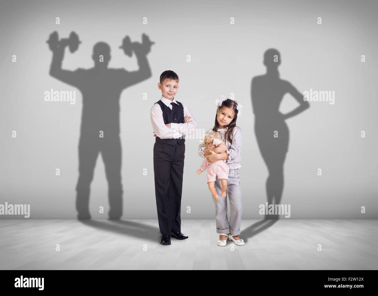 Children and the future shadows Stock Photo - Alamy