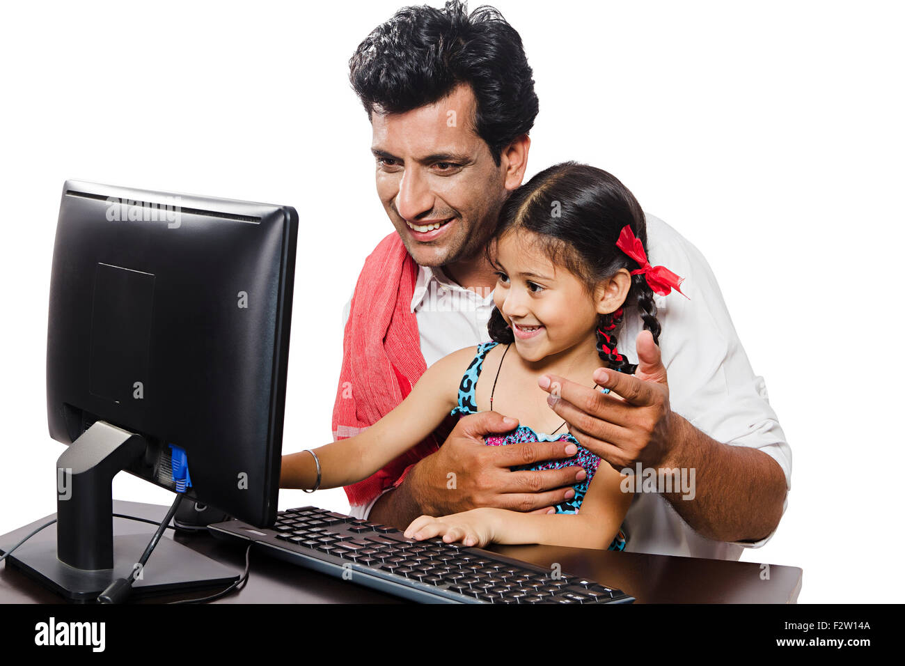 Rural indian school girl with father hi-res stock photography and ...