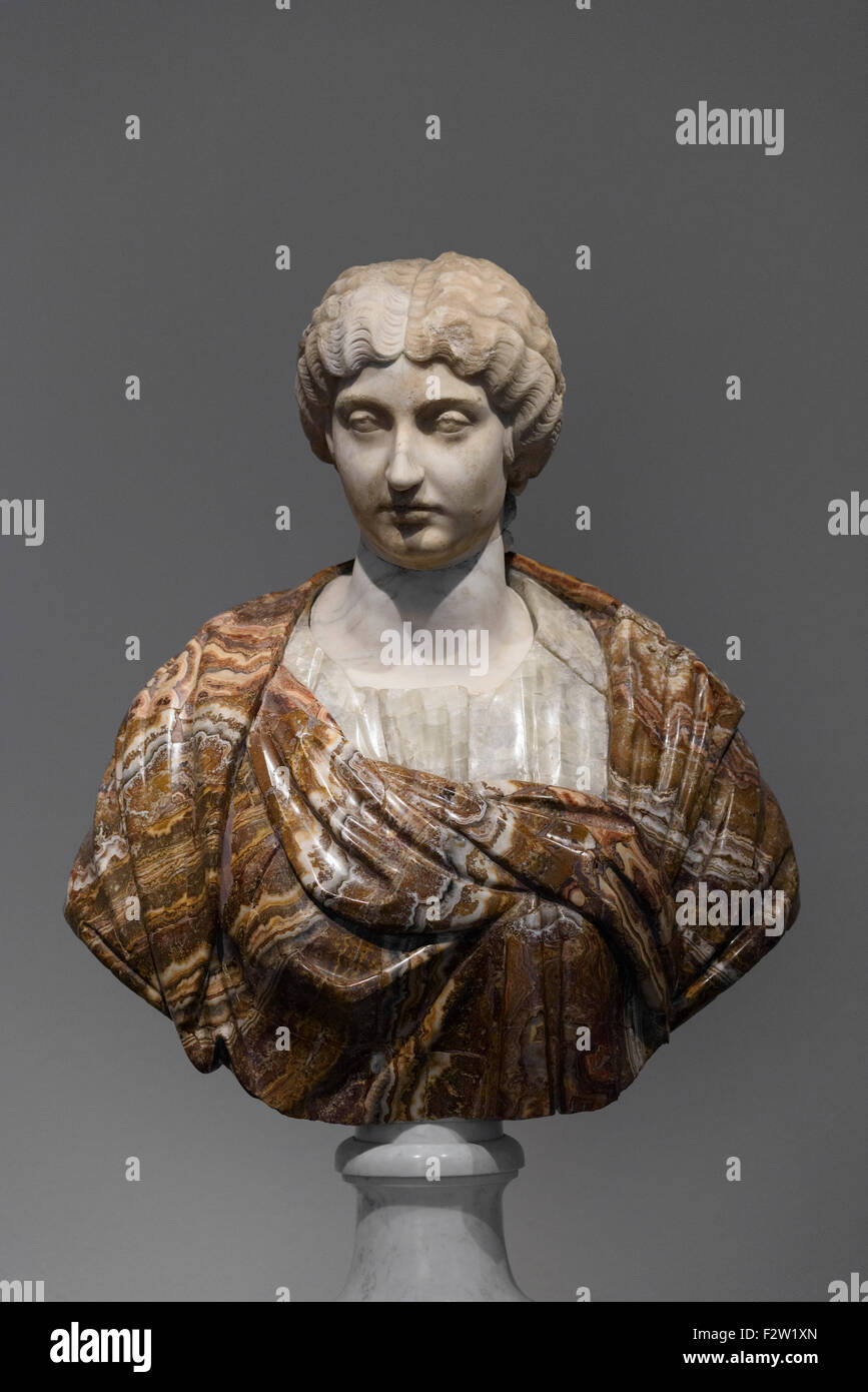 Berlin. Germany. Portrait bust of Roman Empress Annia Galeria Faustina the Younger, 161-170 AD ...