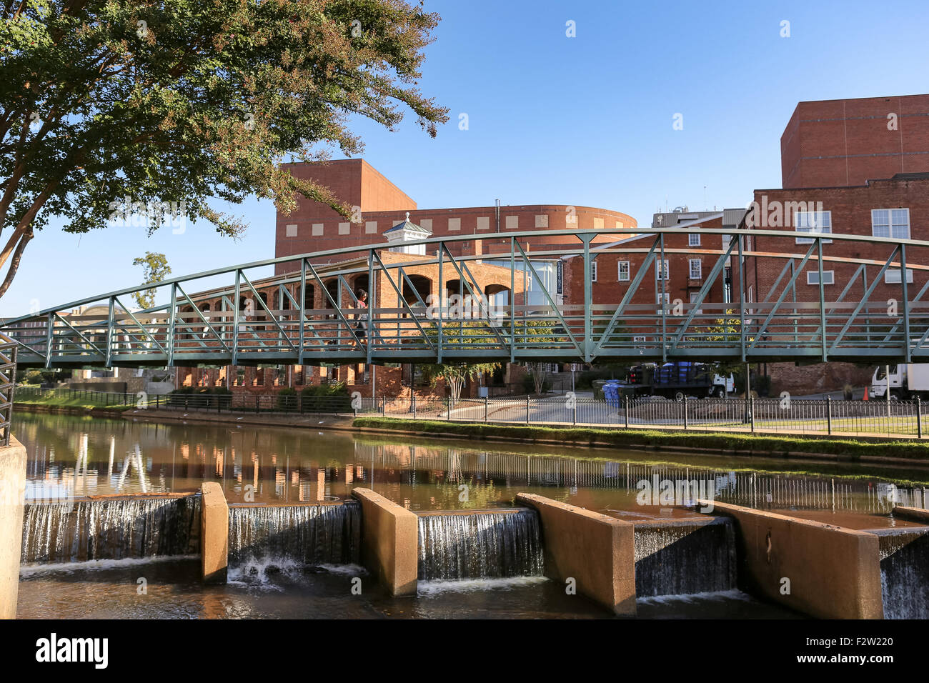 River Place bridge and artwork Paradigm Pathway at Art Crossing over ...
