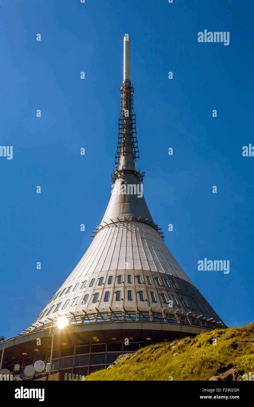 Jested lookout tower in summer, Liberec, Czech Republic, Europe Stock ...