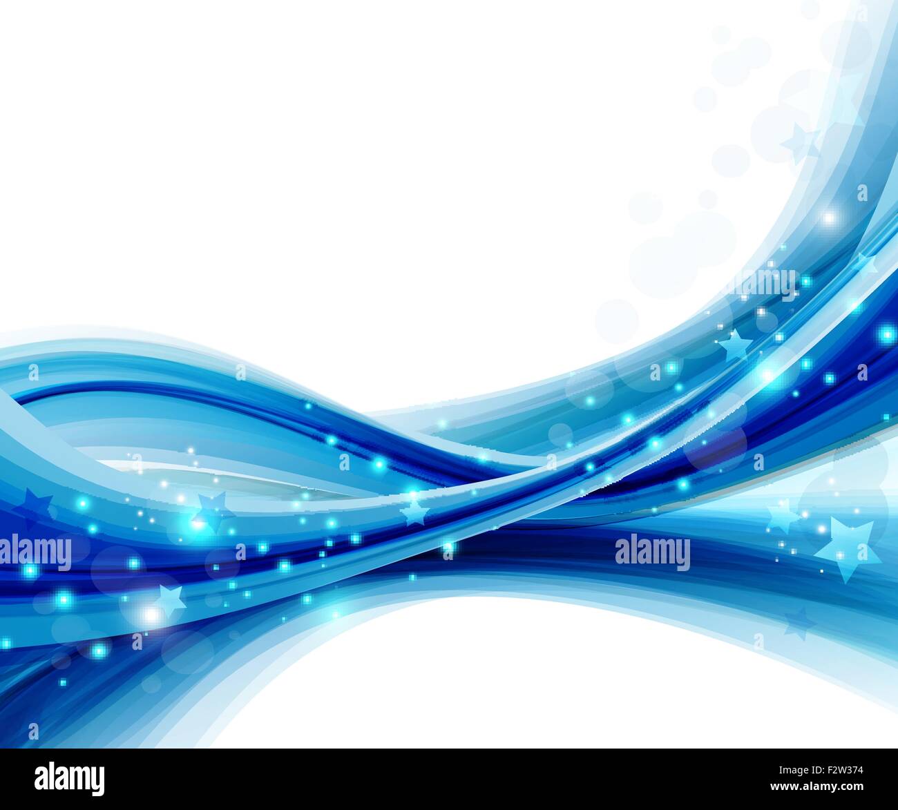 Abstract Blue And White Background With Stars And Twinkle Stock Vector ...