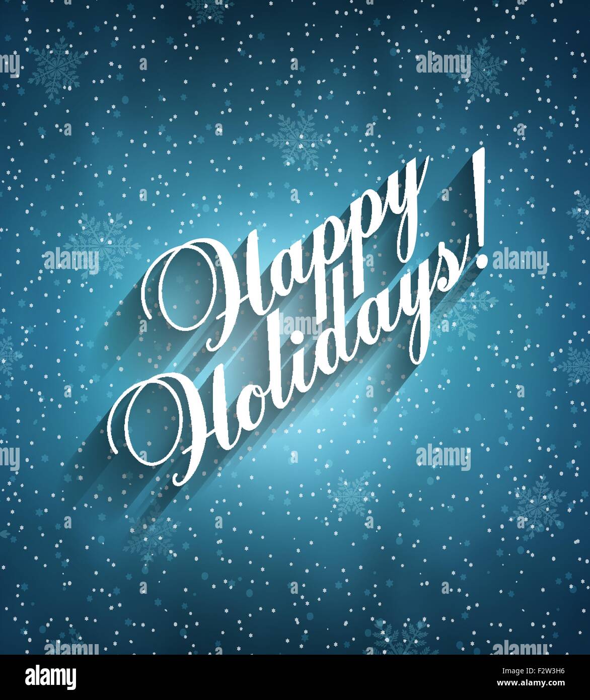 Happy Holidays Background With Snow, Snowflakes And Title Inscription ...