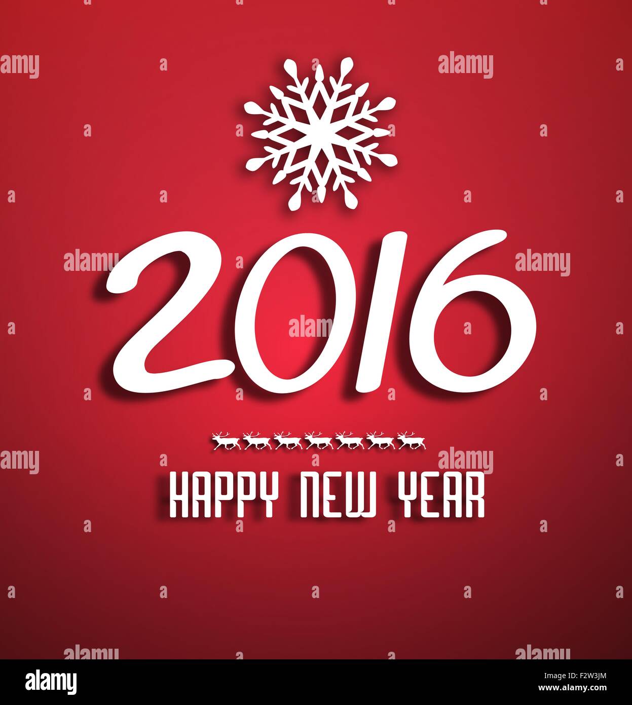 Happy New 2016 Year Background With Numbers, Snowflakes, Deers And ...