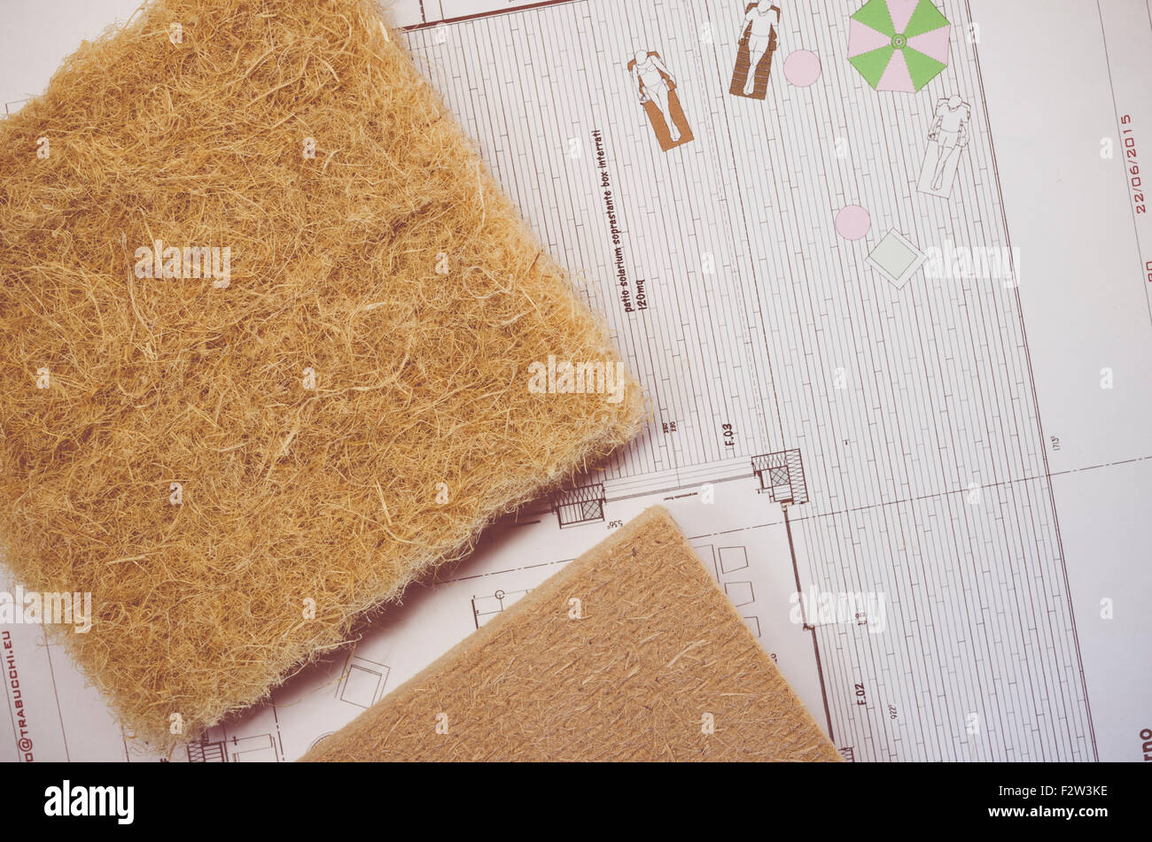 compressed thermal insulating hemp fiber panels close up view ...