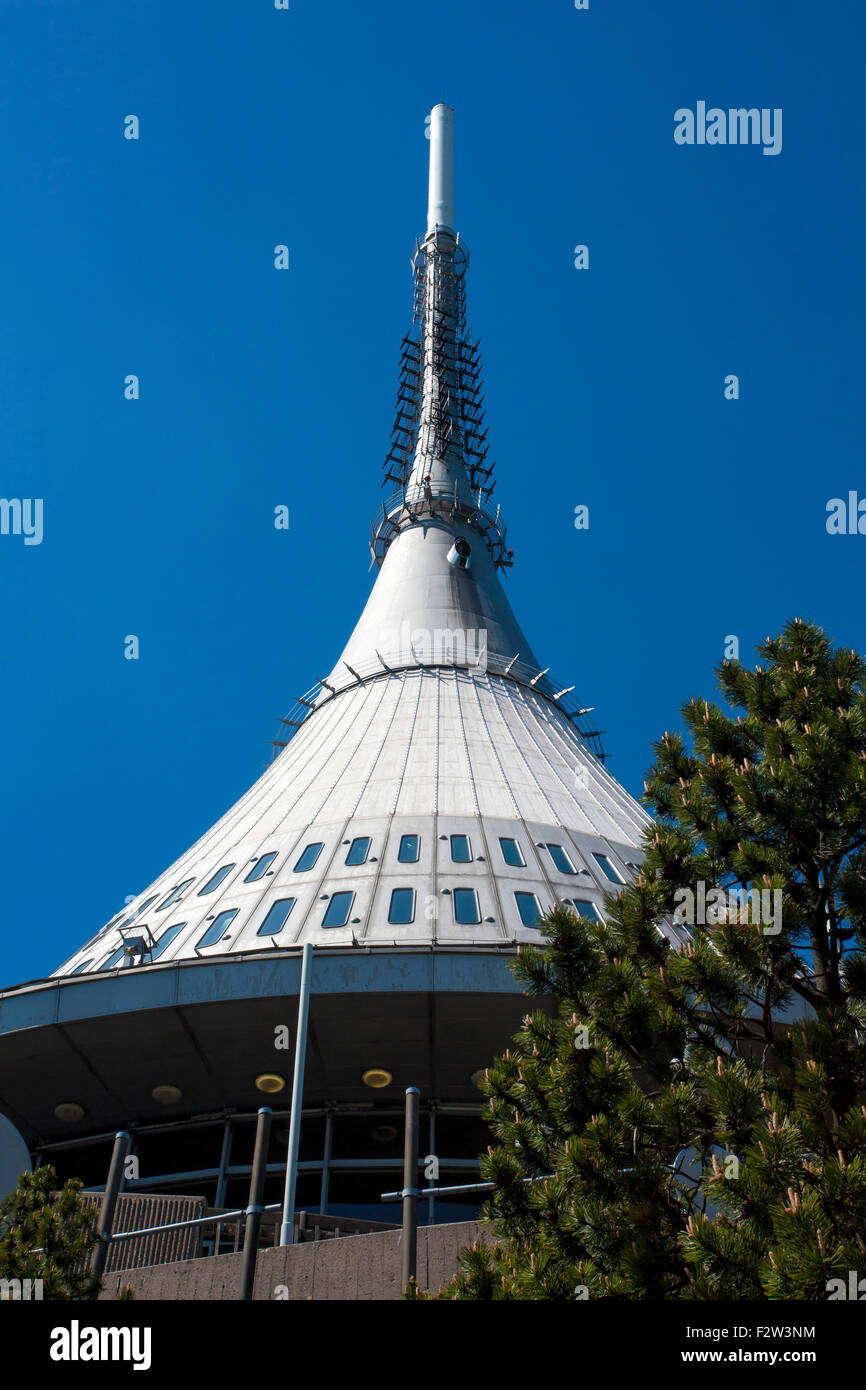 Jested lookout tower in summer, Liberec, Czech Republic, Europe Stock ...