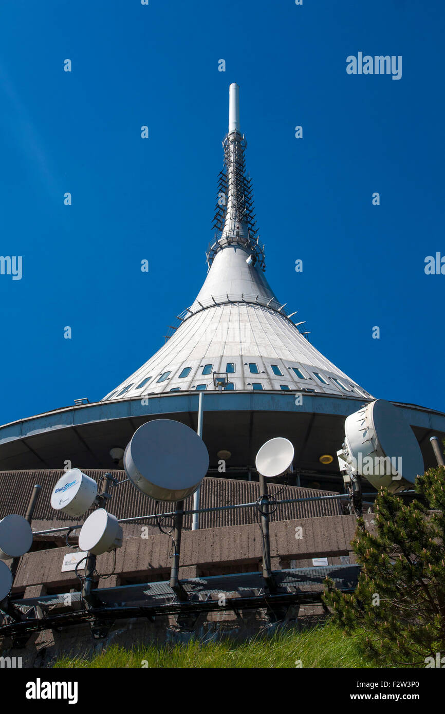 Jested lookout tower in summer, Liberec, Czech Republic, Europe Stock ...