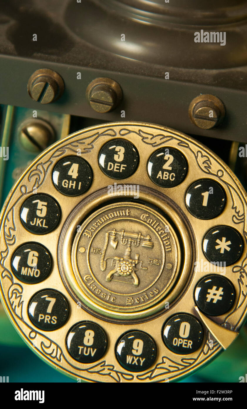 Close up absract of an old fashioned push-button home telephone Stock ...