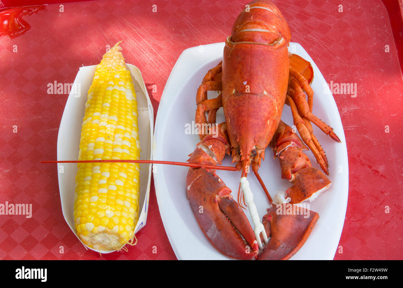 Lobster dinner with corn hi-res stock photography and images - Alamy
