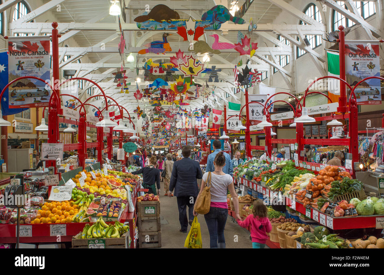 Canada Saint John New Brunswick famous City Market shops interior with ...
