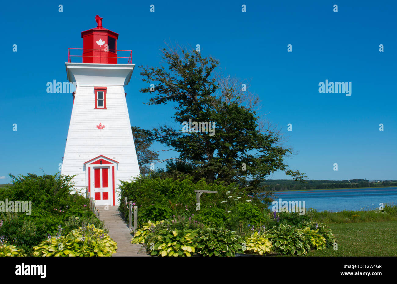Canada Prince Edward Island, P.E.I. Victoria beautiful old Lighthouse ...