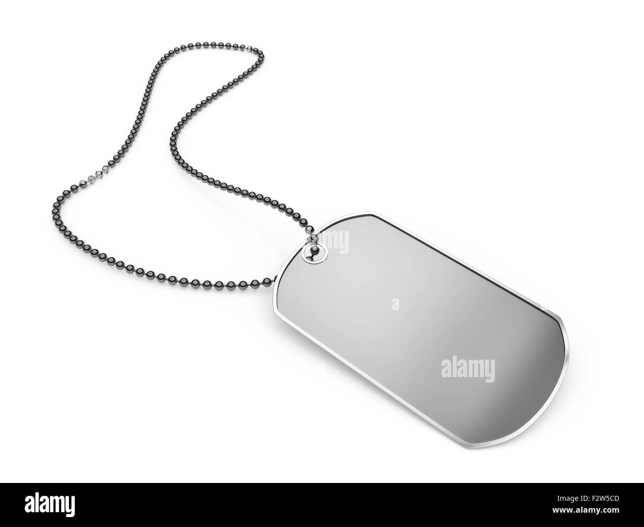 Blank metal dog tag isolated on a white background Stock Photo - Alamy