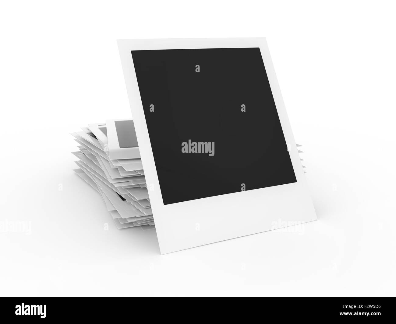 Blank instant photo stack isolated on a white background Stock Photo ...
