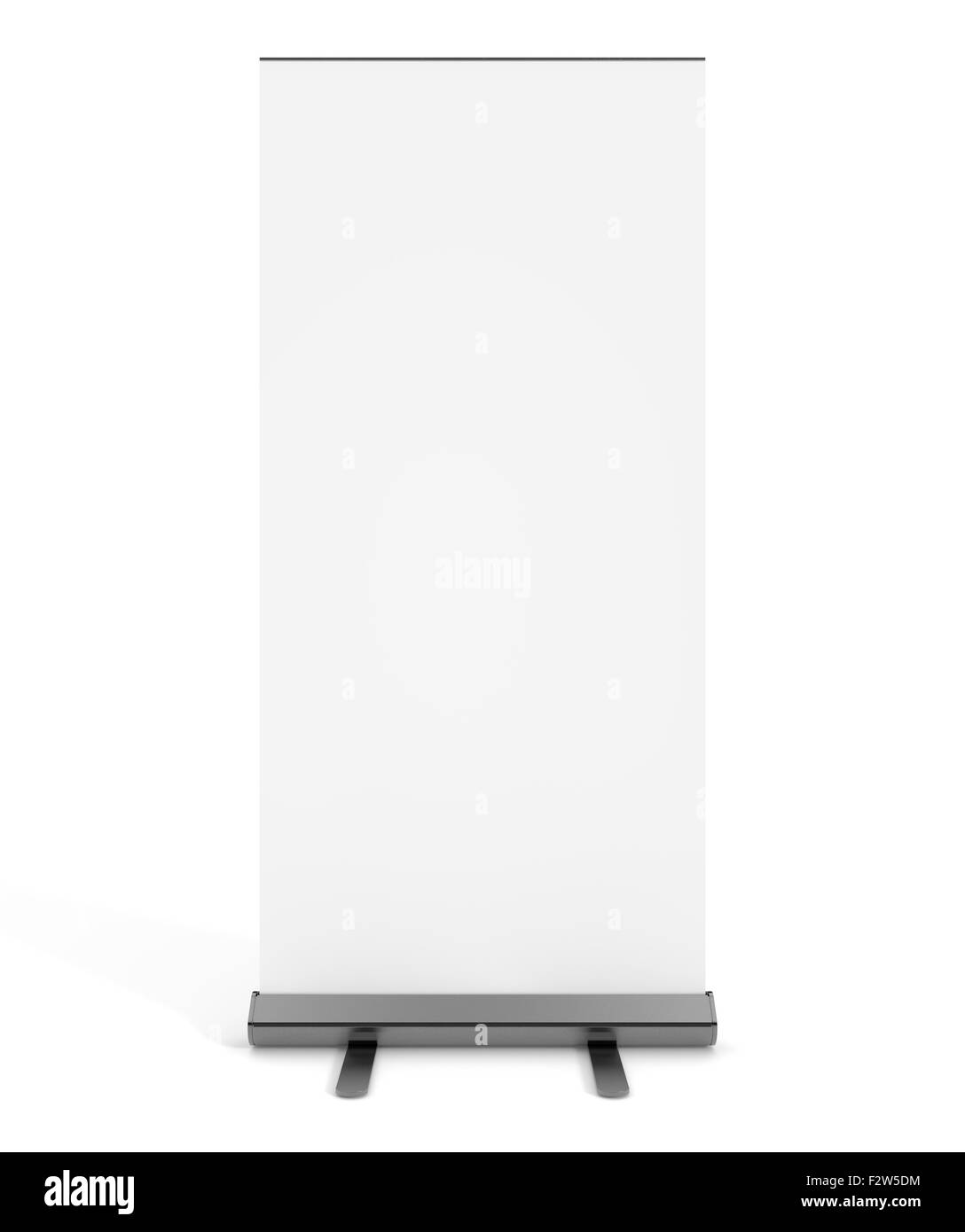 Free standing blank white display sign isolated on a white background ...