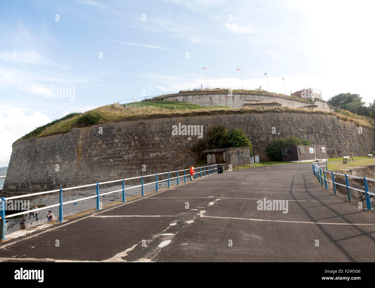 Perimeter defensive walls to Nothe Fort built in 1872 Weymouth, Dorset ...