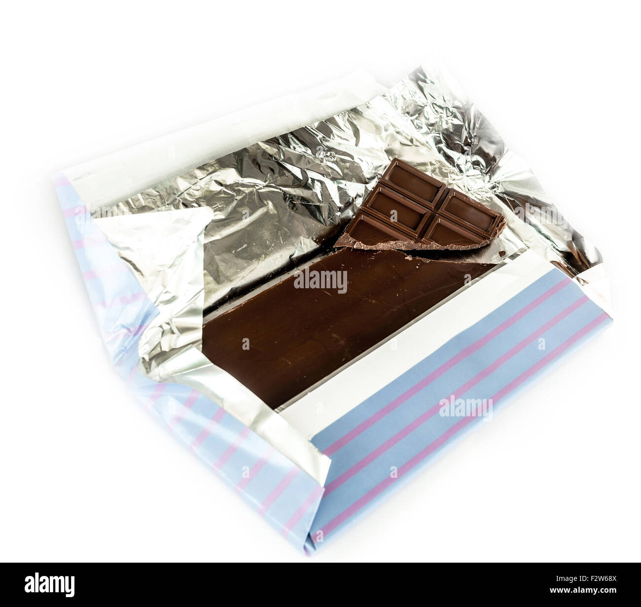 wrapped broken chocolate bar Stock Photo - Alamy