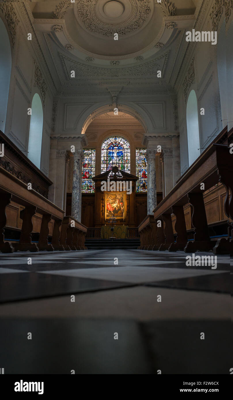 Interior of the chapel (designed by Christoper Wren soon after the ...