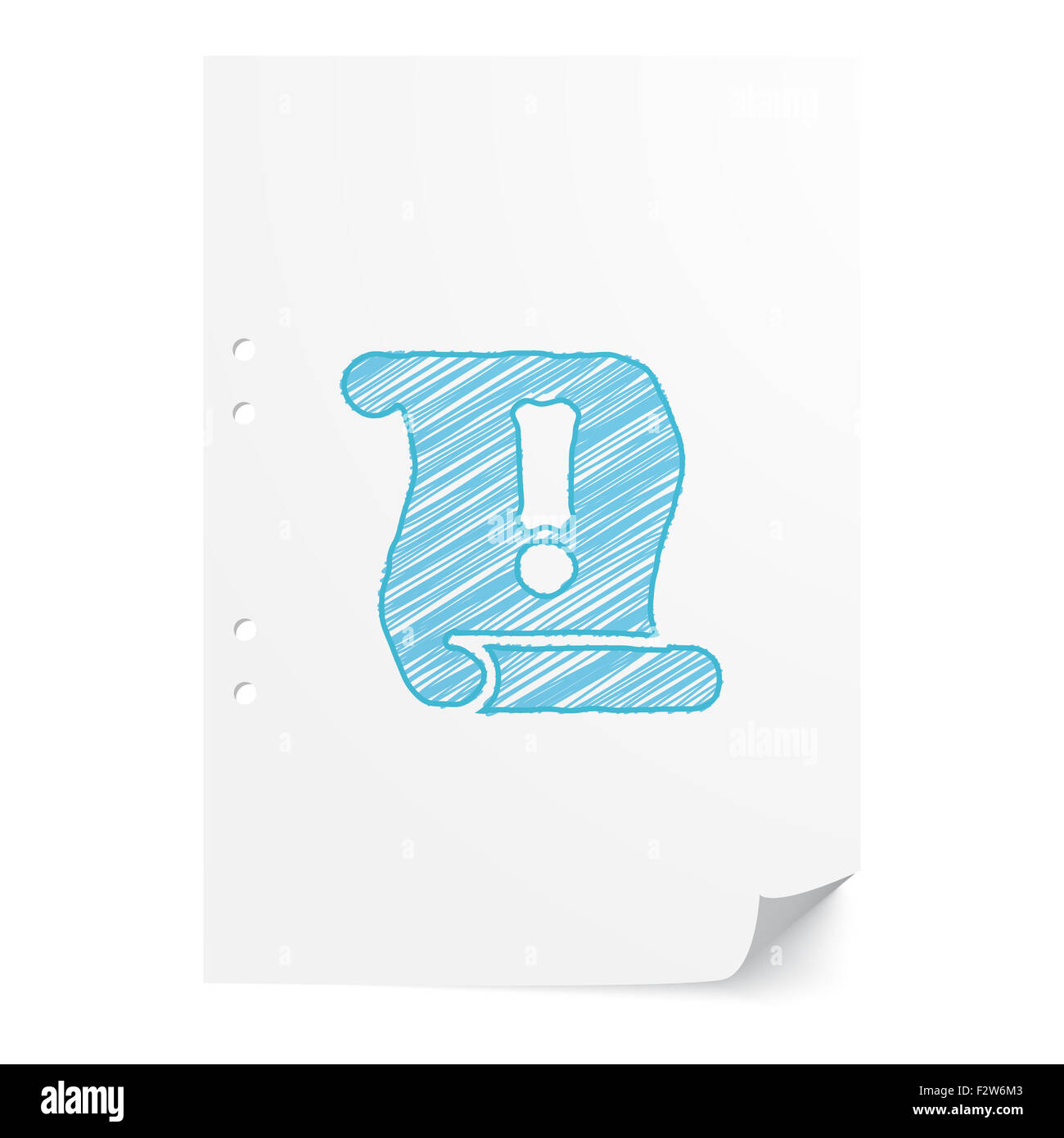 Blue handdrawn Important Information illustration on white paper sheet ...