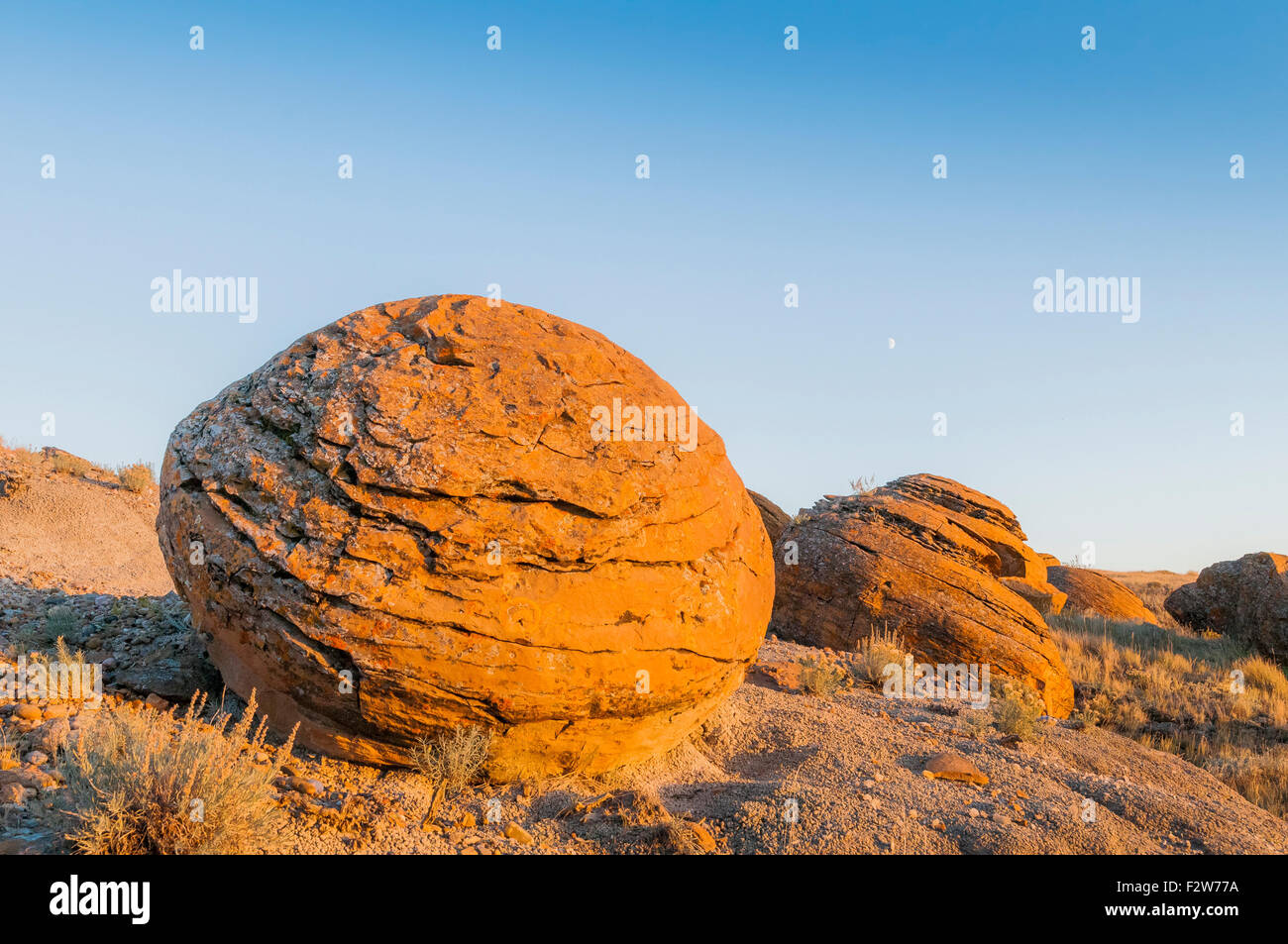 Sandstone concretions at red rock coulee natural area hi-res stock ...